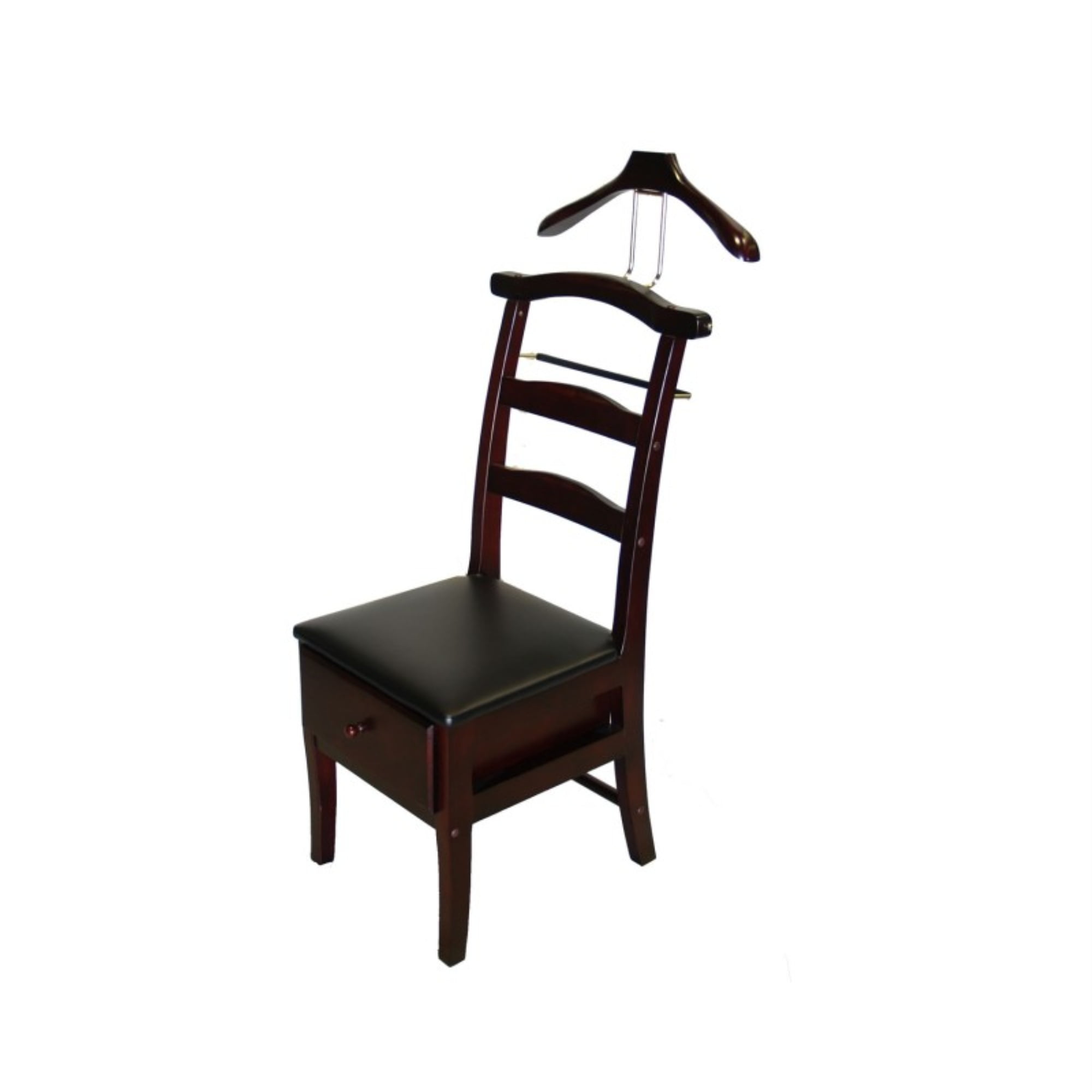 Manchester Solid Maple Wood Chair Valet with Mahogany Finish and Stand ...