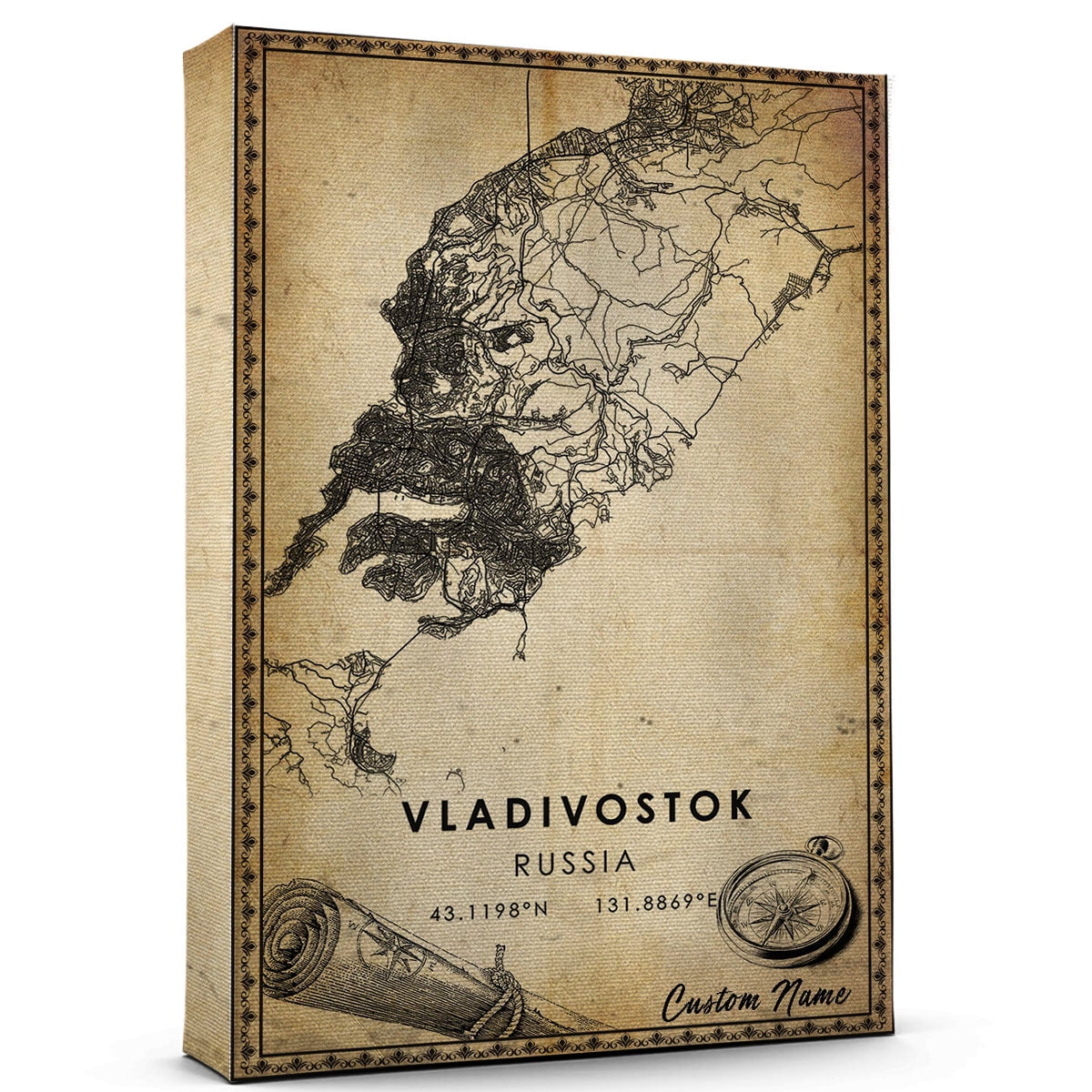 Vladivostok Map Poster, Russia Map Art Poster, Canvas, Vladivostok Map City vintage Poster ...