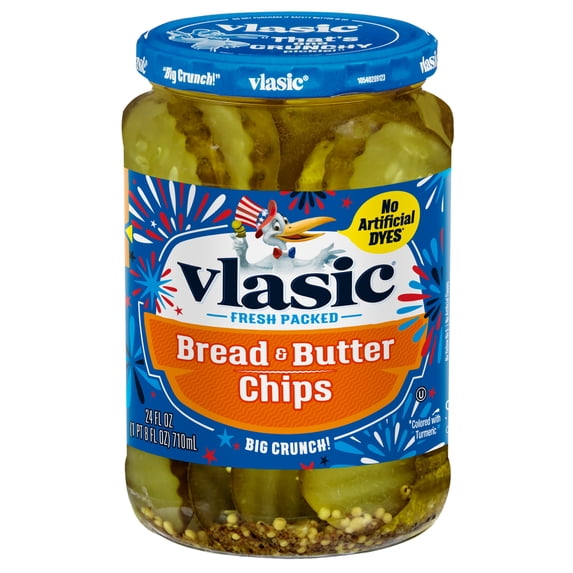 Vlasic Bread and Butter Pickle Chips, Sweet and Tart, Keto Friendly, 24 ...