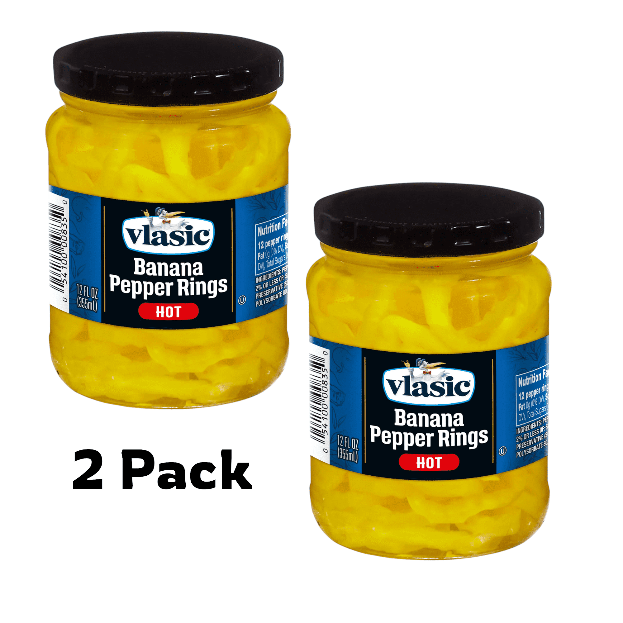 Vlasic Deli Style Banana Pepper Rings, Hot, 2 Pack, 12 fl oz - Walmart.com