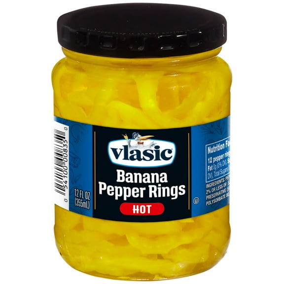 Mt. Olive Hot Banana Pepper Rings, Delicatessen Style, Low Calorie, 32 ...