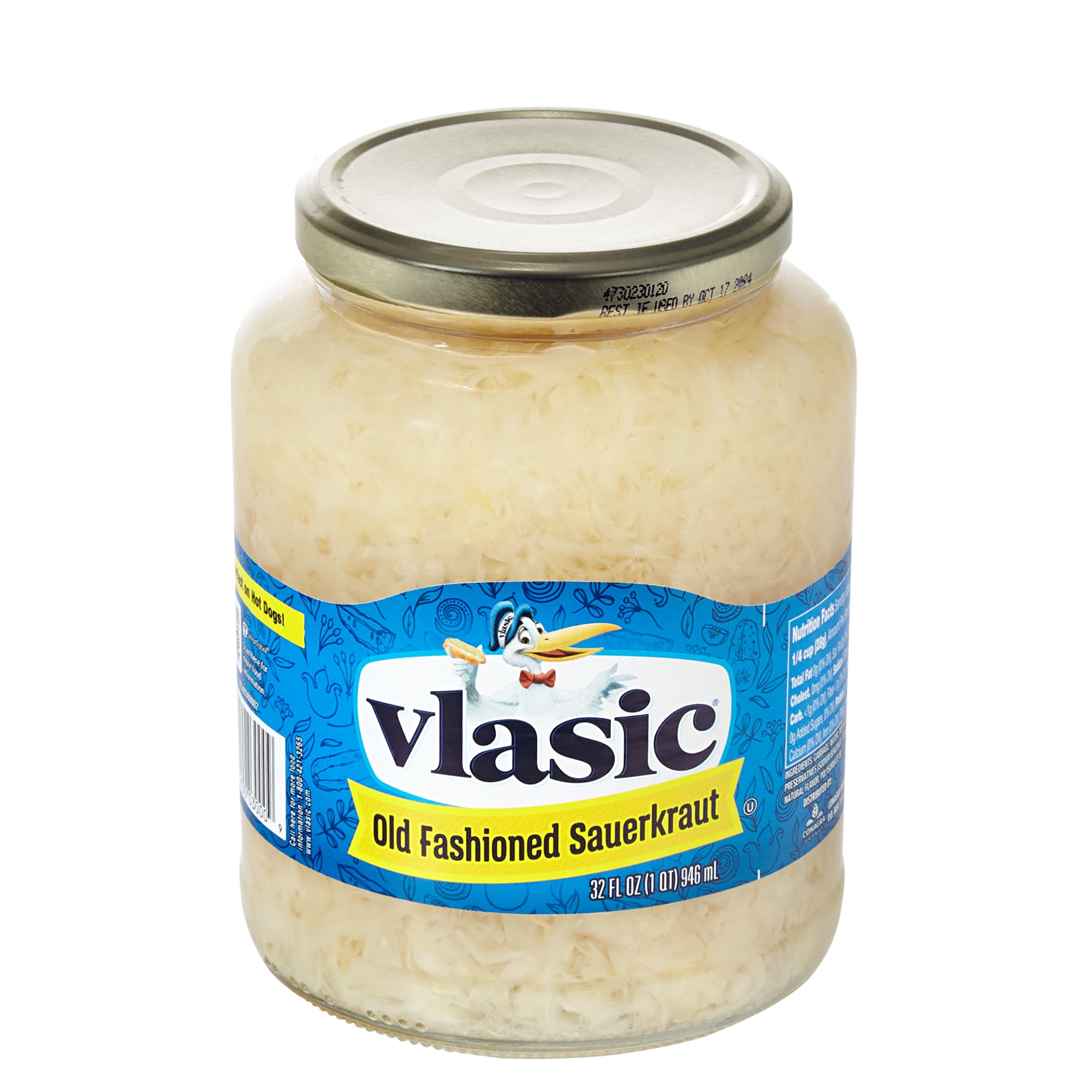 Vlasic Old Fashioned Sauerkraut, Traditional Sauerkraut, 32 fl oz Jar ...
