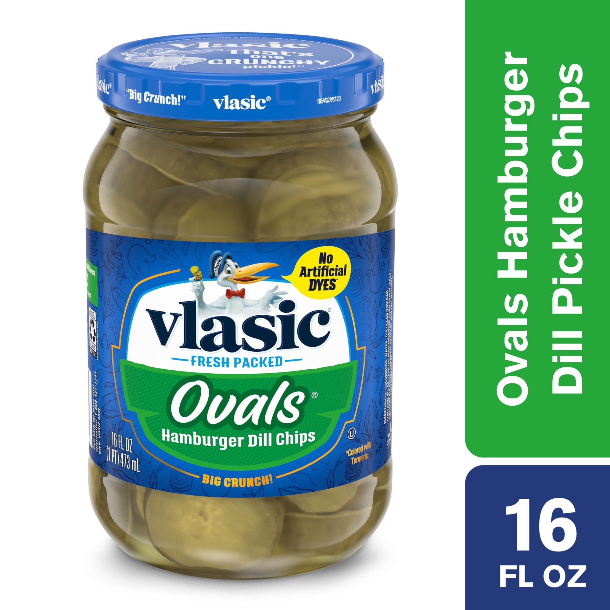 Vlasic Ovals Hamburger Pickle Chips, Dill Pickles, 16 fl oz Jar ...
