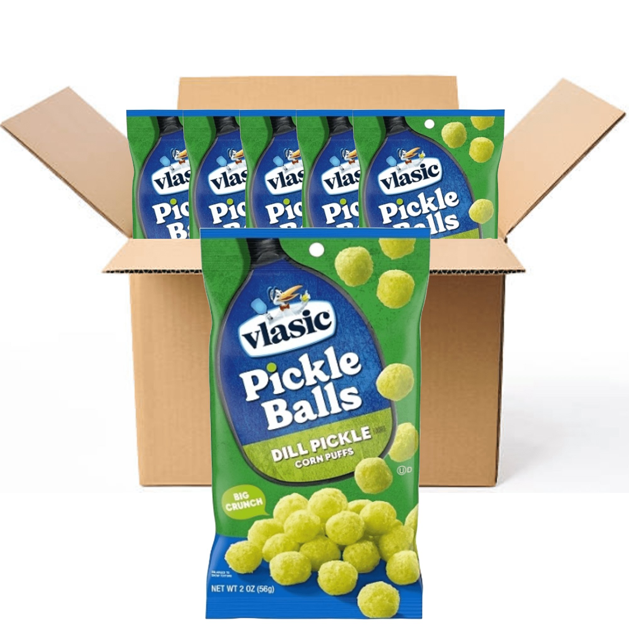Vlasic Pickle Balls Dill Pickle Flavored Corn Puffs, Gluten Free Snack ...