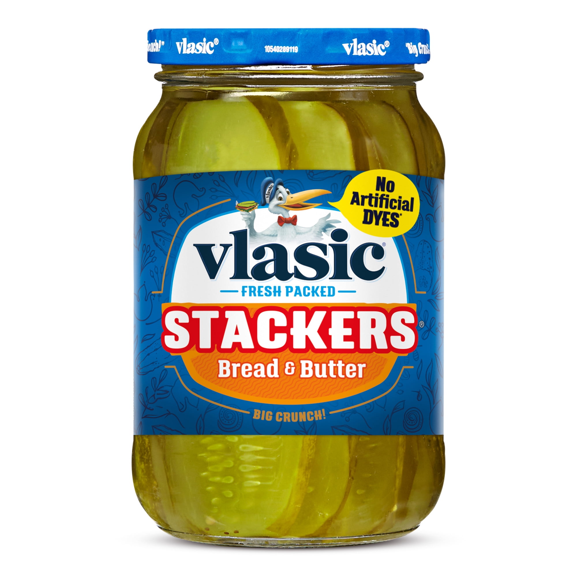 Vlasic Stackers Bread and Butter Sliced Pickles, 16 fl oz Jar - Walmart.com