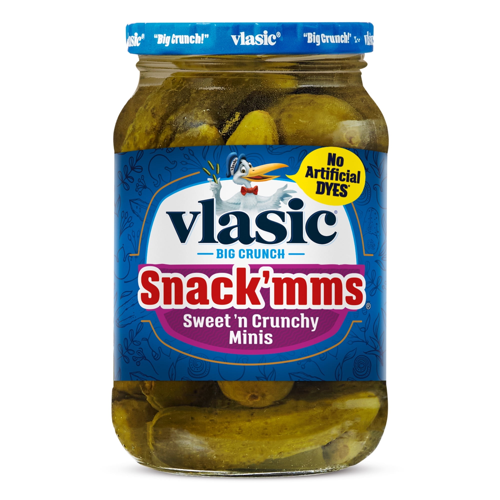 Vlasic Snack'mms Sweet 'N Crunchy Minis, Sweet Pickles, 16 fl oz Jar ...