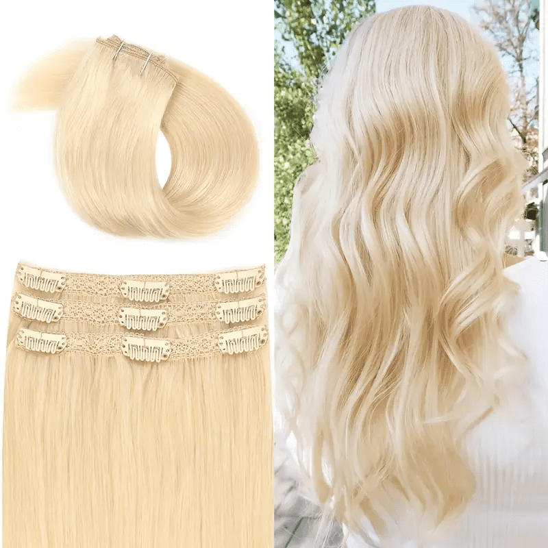 Vlasy Human Hair Extensions 16 Inch Lace Weft Clip in Hair Extensions ...