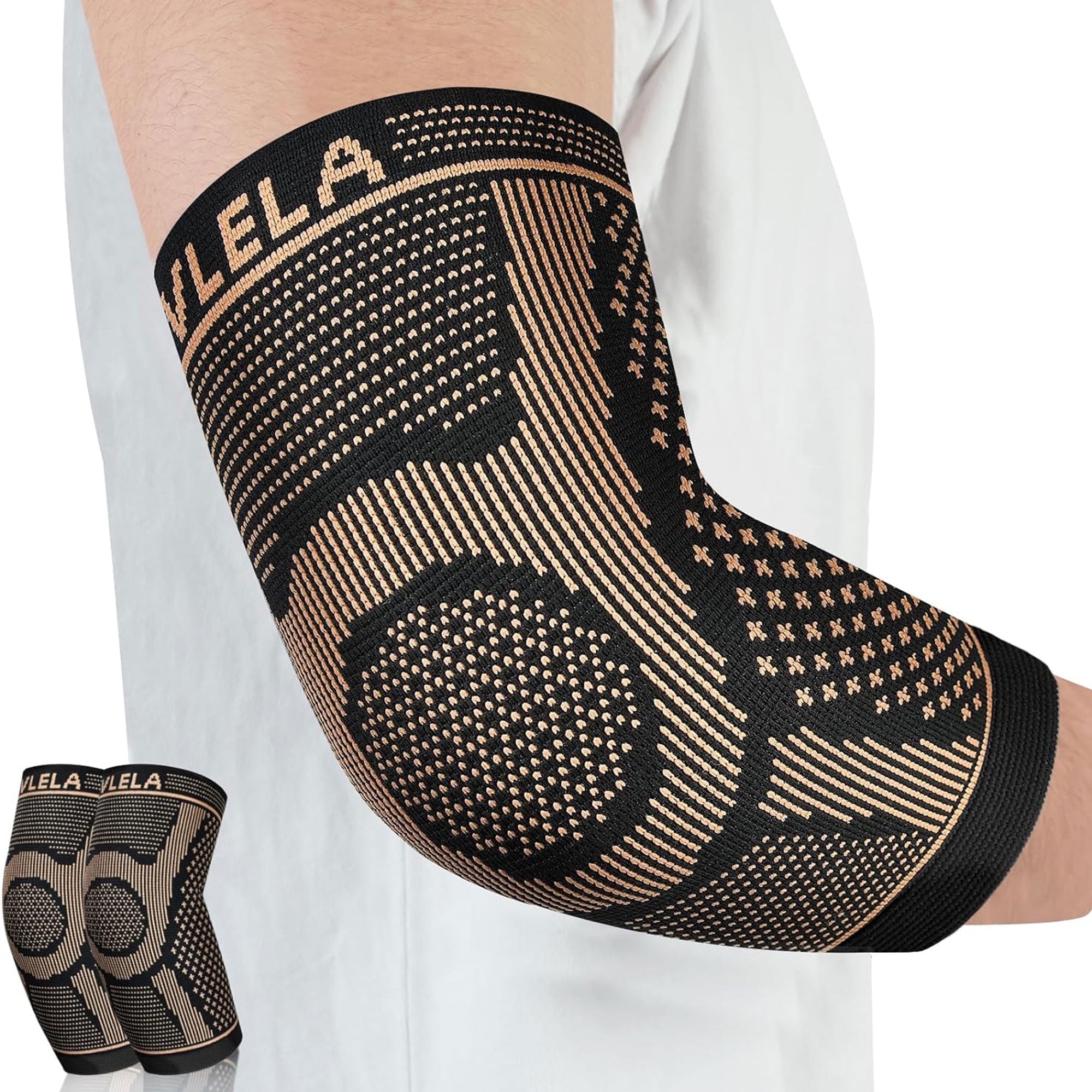 Vlela Copper Infused Elbow Braces for Tendonitis, Tennis Protector ...