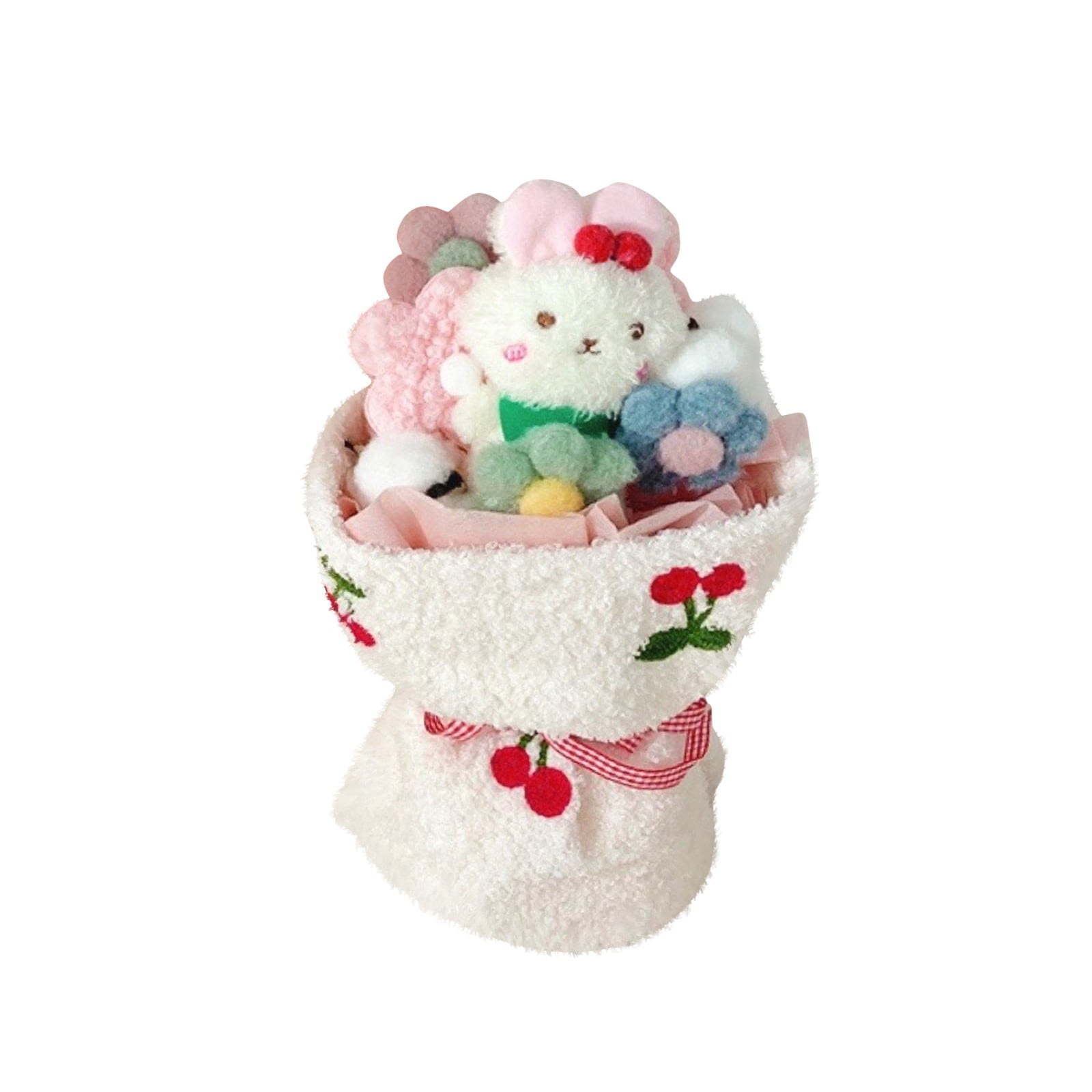 Vlemua 11.8" Cartoon Bunny Stuffed Animal Flower Bouquet Toys ...