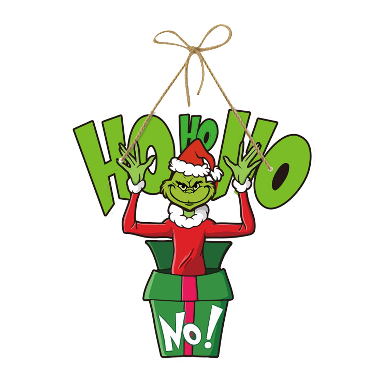 Vlemua 2024 Grinch Door Welcome Sign Xmas Hanging Ornaments Decorative ...