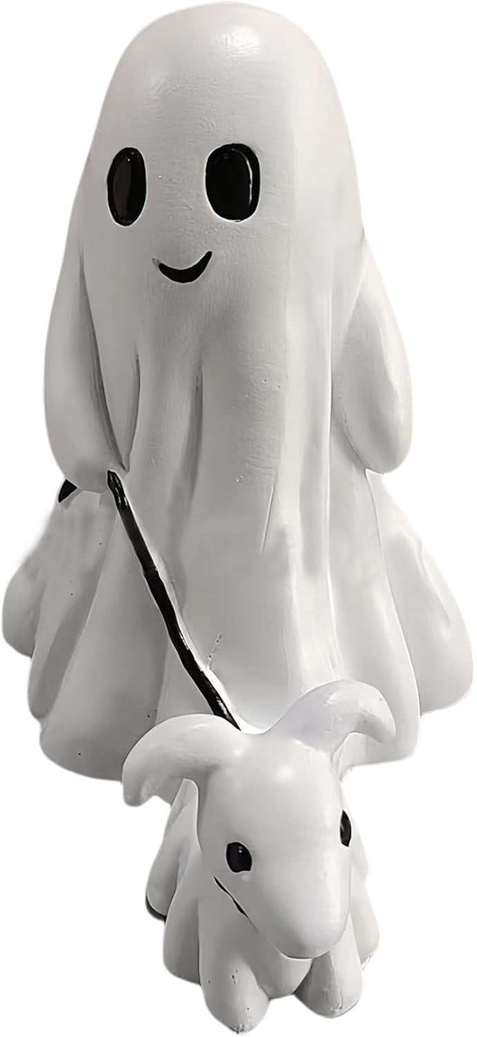 Vlemua 2024 Halloween Ghost Walking Dog Statue, Big Cute Ghost Decor ...