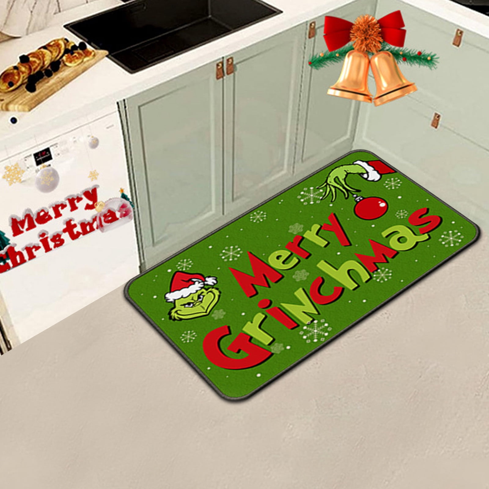 Vlemua 23 * 15 Inch 2024 New Grinch Christmas Welcome Mat Halloween ...