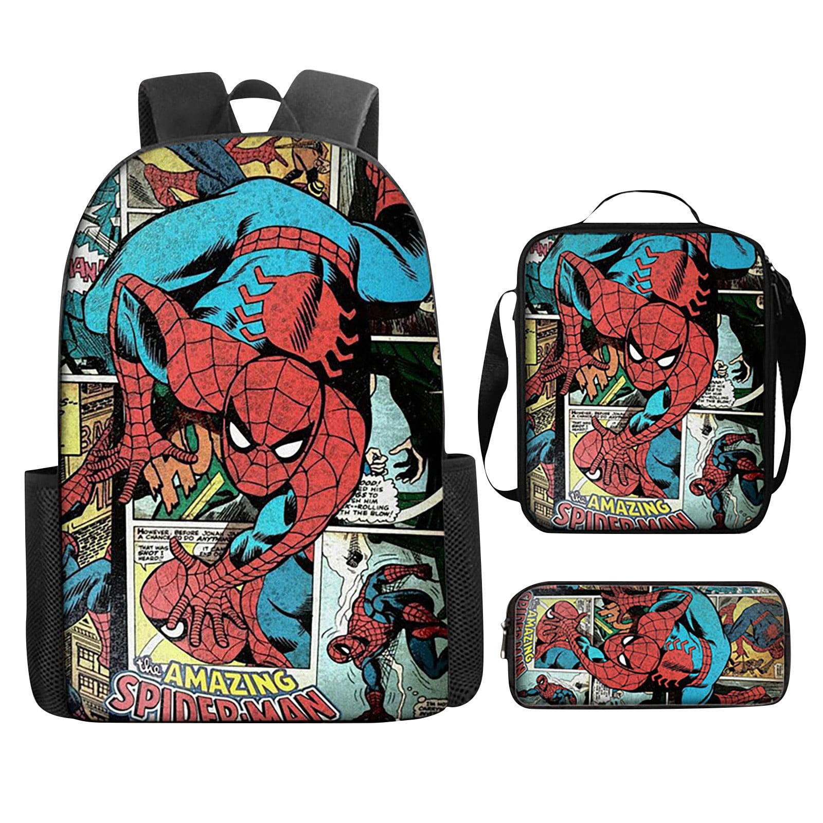 Vlemua 3 PCS Spider-Superhero Backpack Set, 16.5" School Mochilas ...