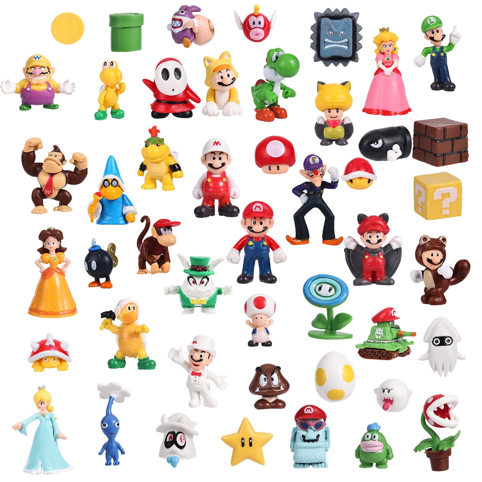 Vlemua 48 PCS Mario Bros Action Figures, Super Mary Princess, Mushroom ...