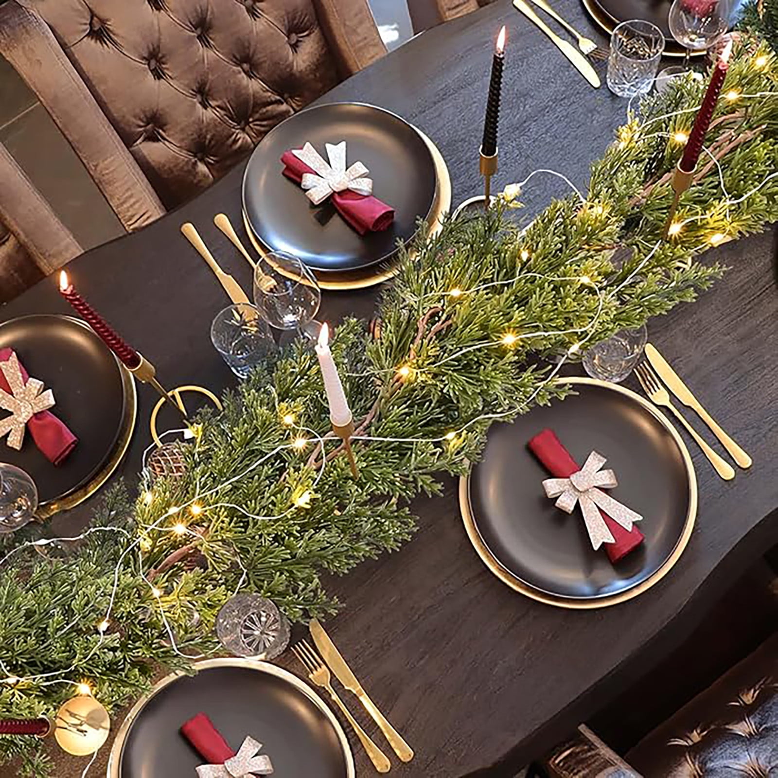 Vlemua 6 FT Artificial Cedar Needles with 30 Led Light, Handmade ...