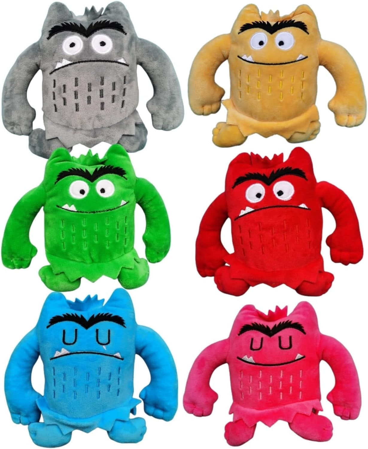 Vlemua 6PCS Color Monster Plush Toys, Cute Cartoon Monster Stuffed ...