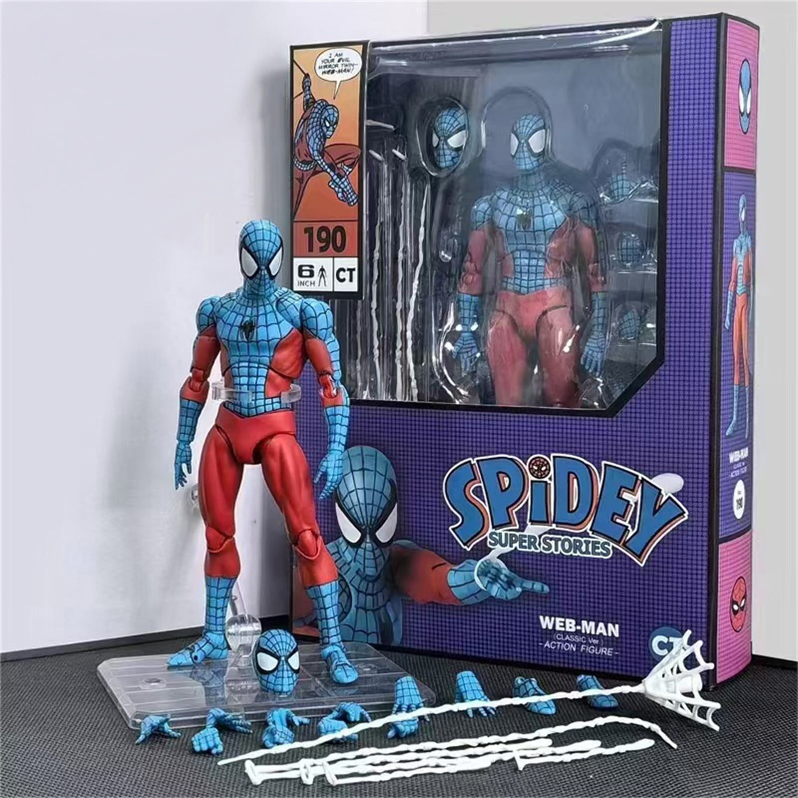 Vlemua 8.2" No.190 Webman Spider-Superhero Action Figure Comic Suit Ver ...