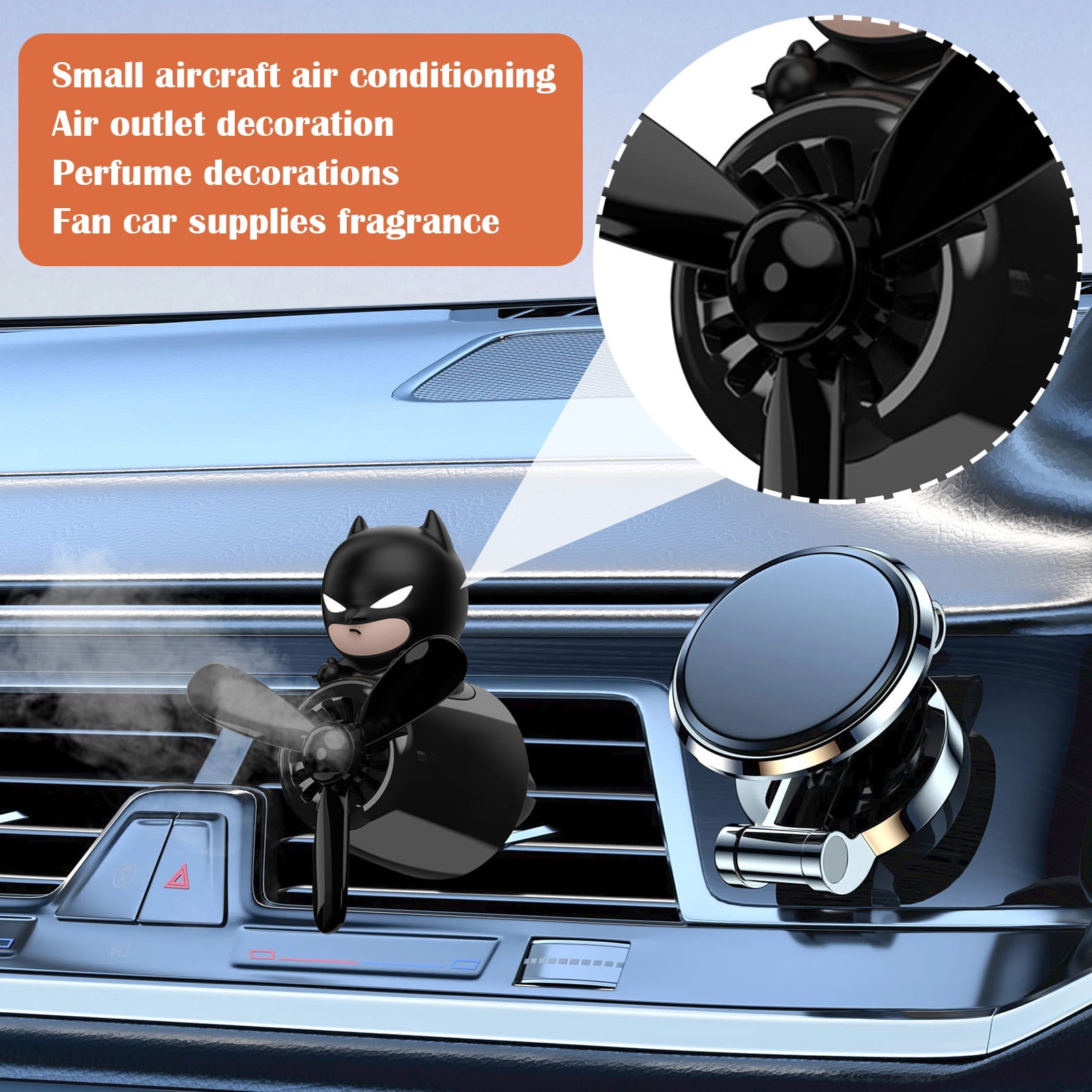 Vlemua Batman Superhero Cartoon Car Diffuser Small Airplane with Fragrant Tablets,Car Interior ...