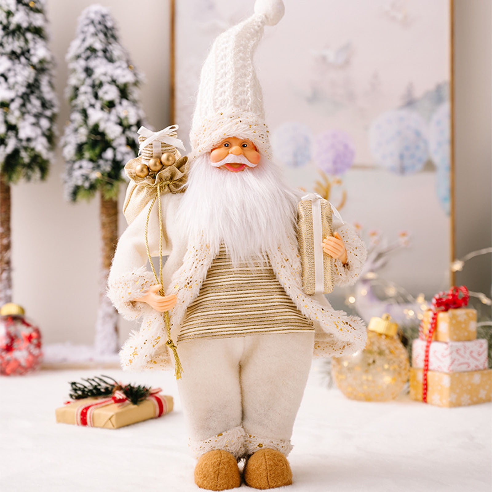 Vlemua Christmas Decorations Trendy Happy Santa Claus Christmas Figure ...