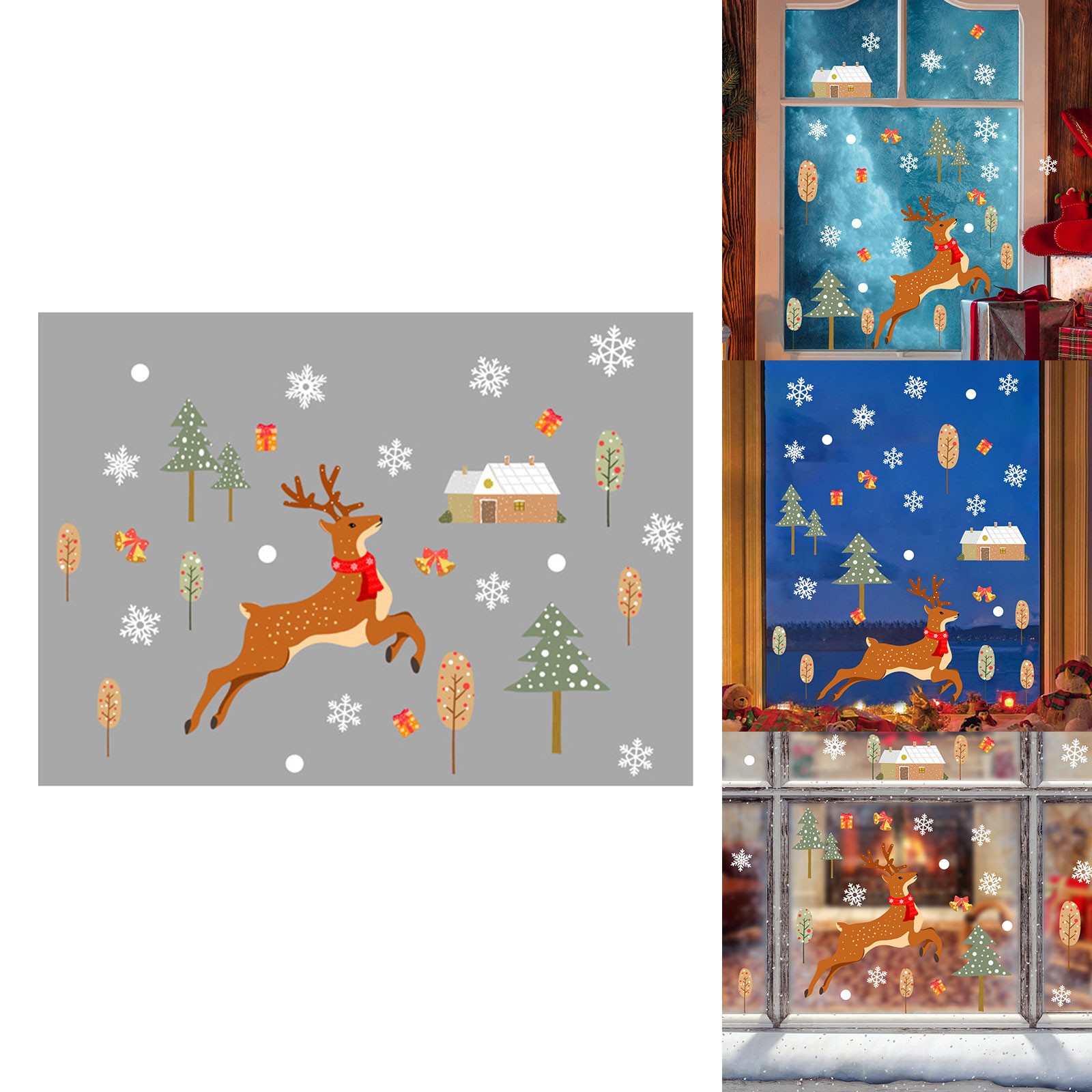 Vlemua Christmas Decorations Trendy Happy Christmas Stickers Shopping ...