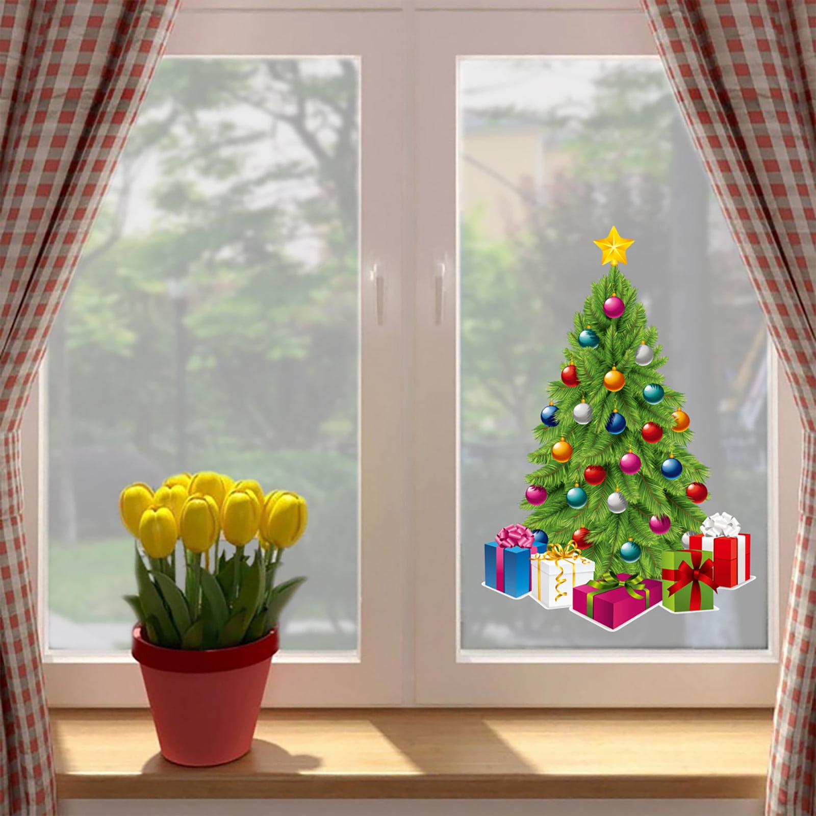 Vlemua Christmas Ornaments Christmas Window Clings Window Stickers ...