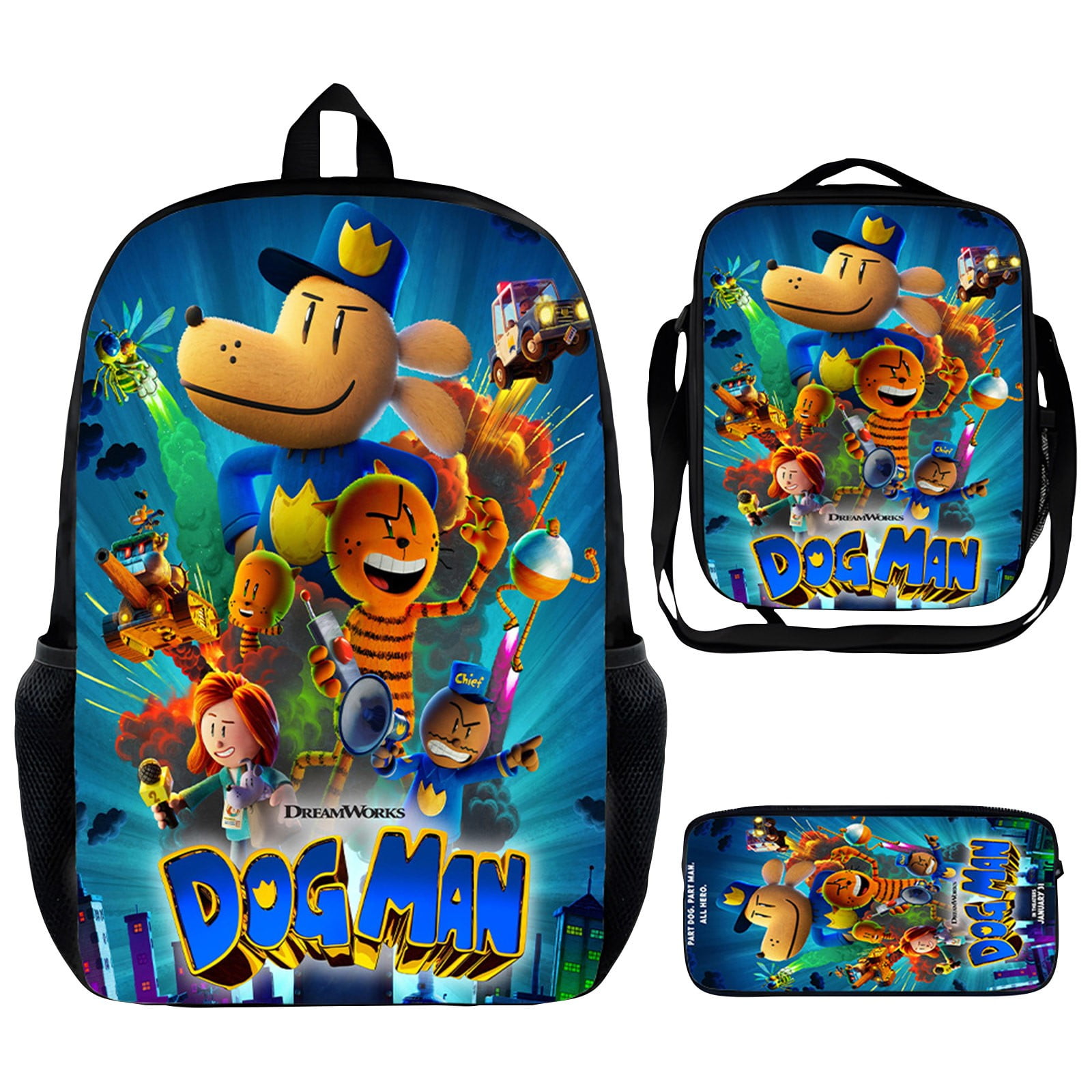 Vlemua Dog Man Backpack, Back to School Decorations, 15" Dog Man Large ...