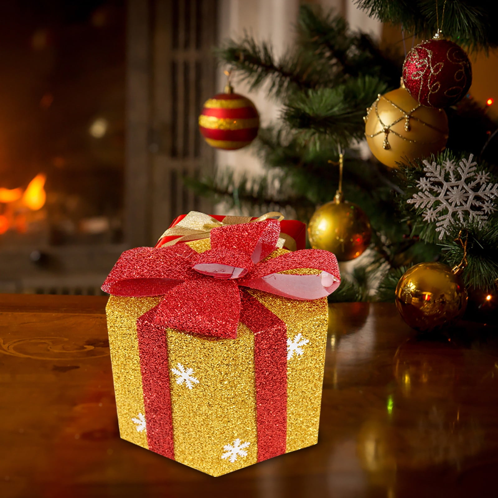 Vlemua Farmhouse Christmas Decor Christmas Gift Boxes Indoor Outdoor ...