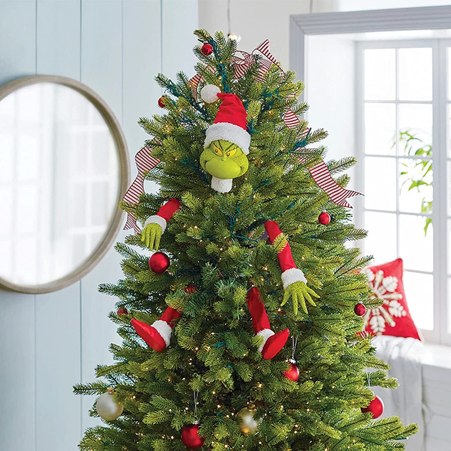 Vlemua Grinch in A Christmas Tree Topper Set, Head, Arms and Legs for ...