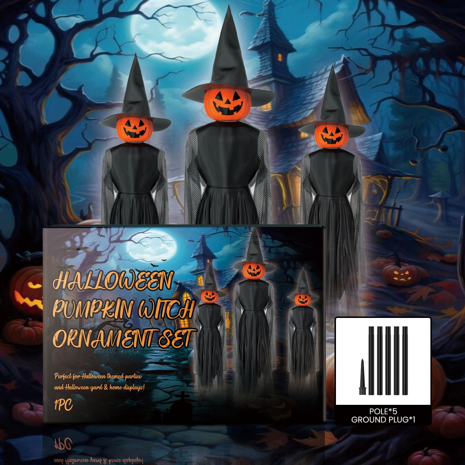Vlemua Fall Decor Intriguing Halloween Outdoor Decor Witch Hat and ...