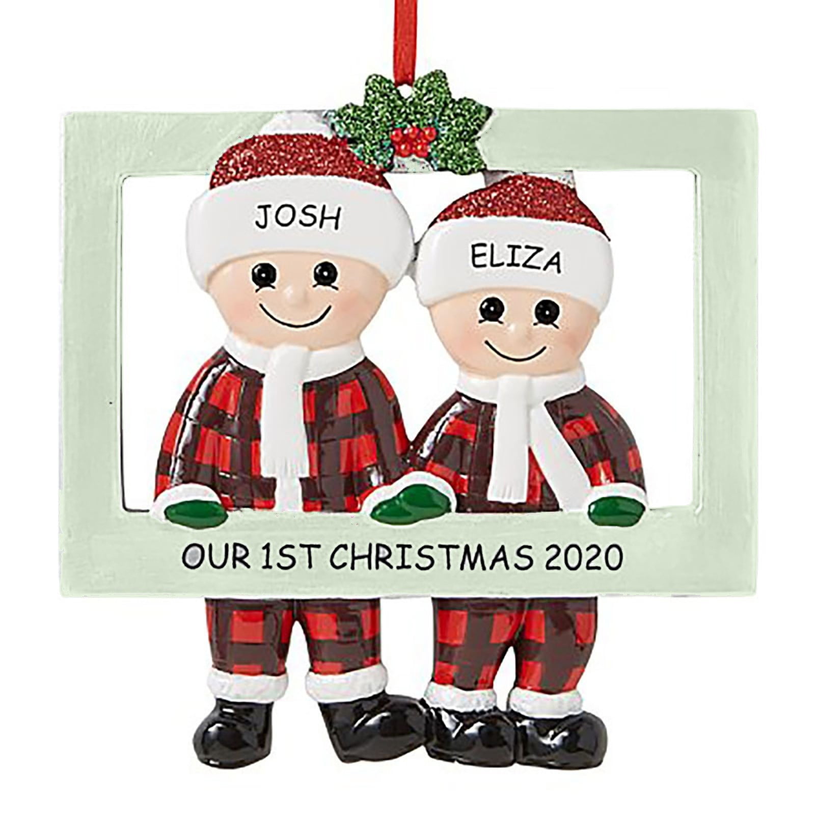 Vlemua Home Decor Personalised Family Photo Frame Xmas Xmas Tree Bauble ...
