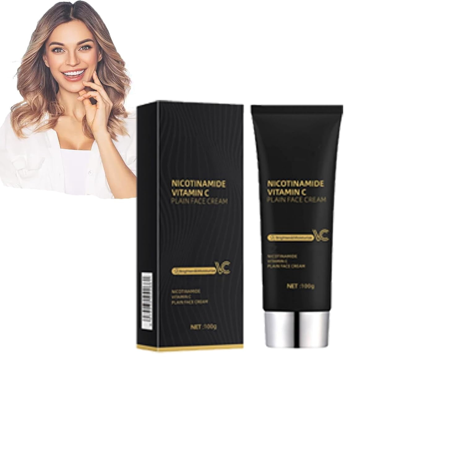 Vlemua Niacinamide Vitamin C Black Tube Skin Cream, Niacinamide Makeup ...