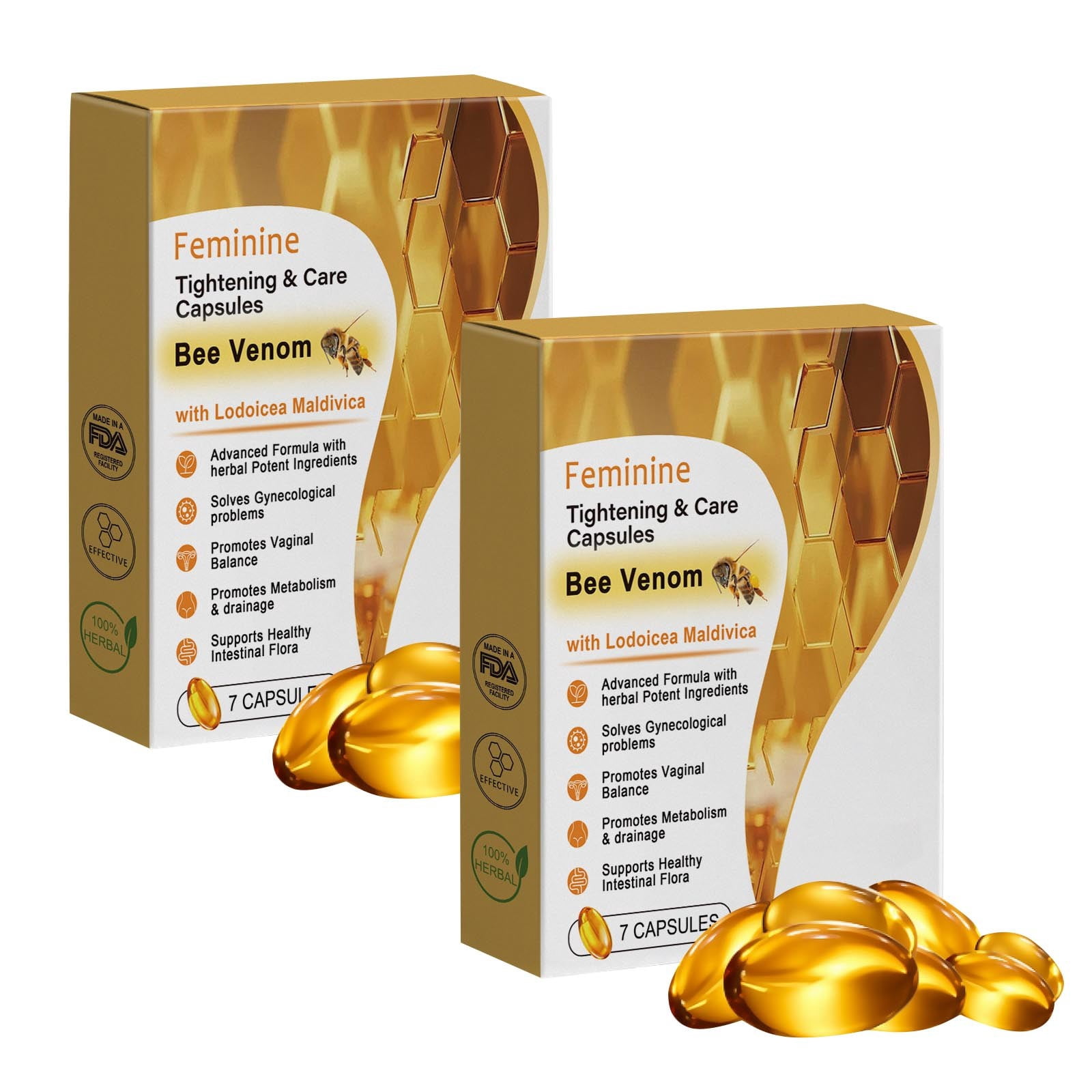 Vlemua Skincare Bee Capsules, Instant Itching Stopper & Slimming ...