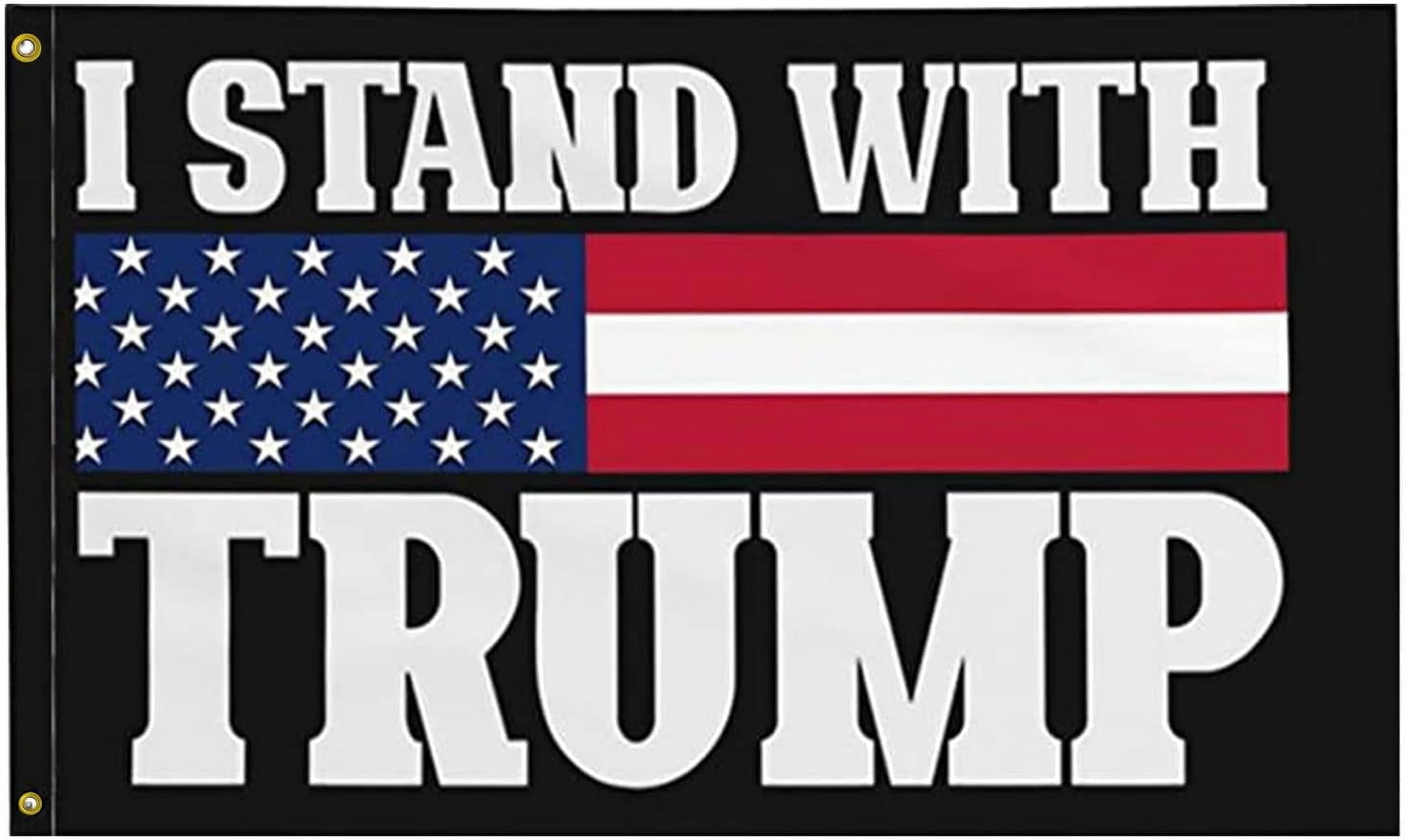 Vlemua Stand With Trump Flag 2x3 FT for Outdoor Indoor Yard Banner ...