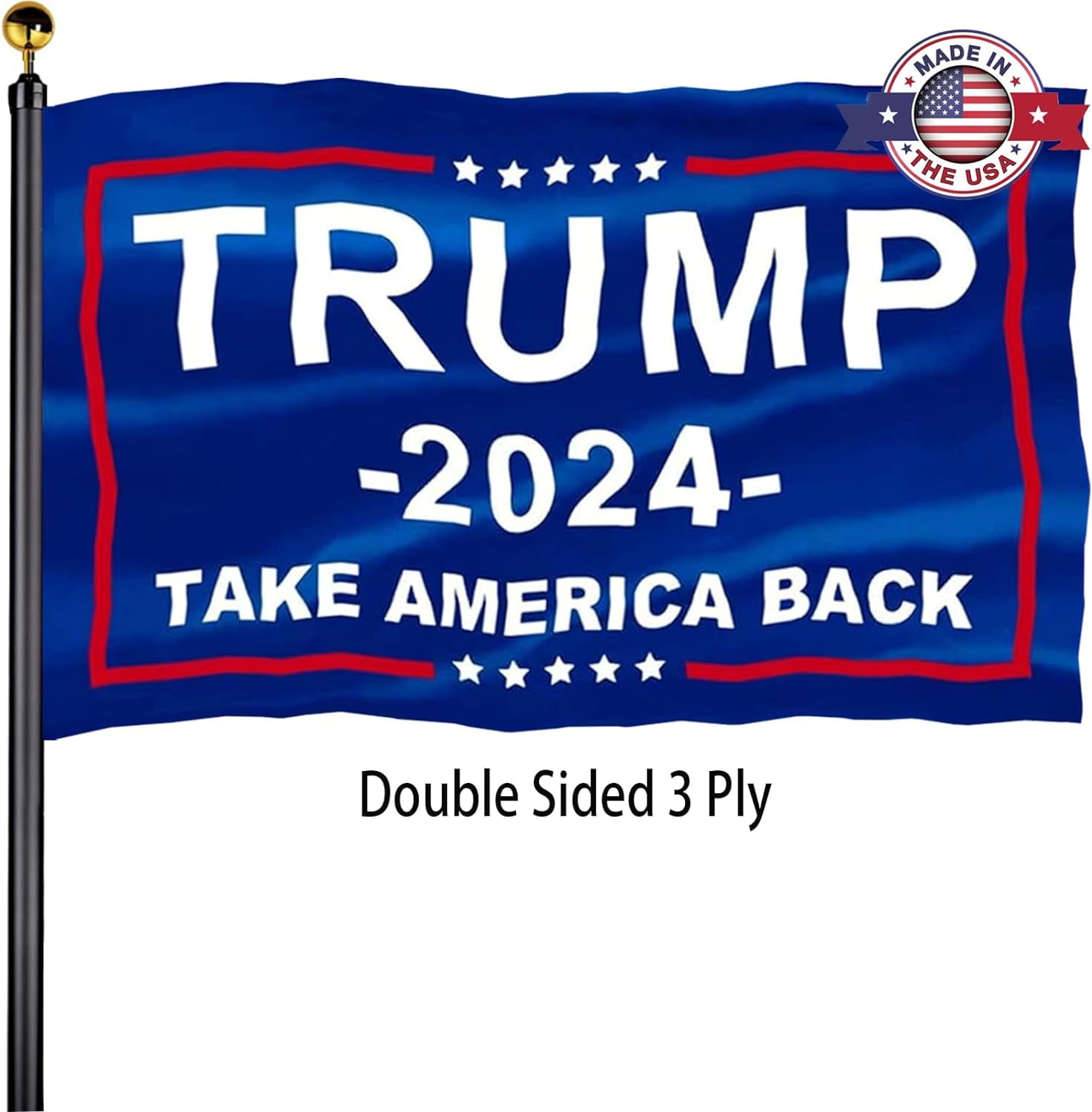 Vlemua Trump 2024 Flags 3x5 Outdoor Double Sided 3 Ply Heavy Duty Take