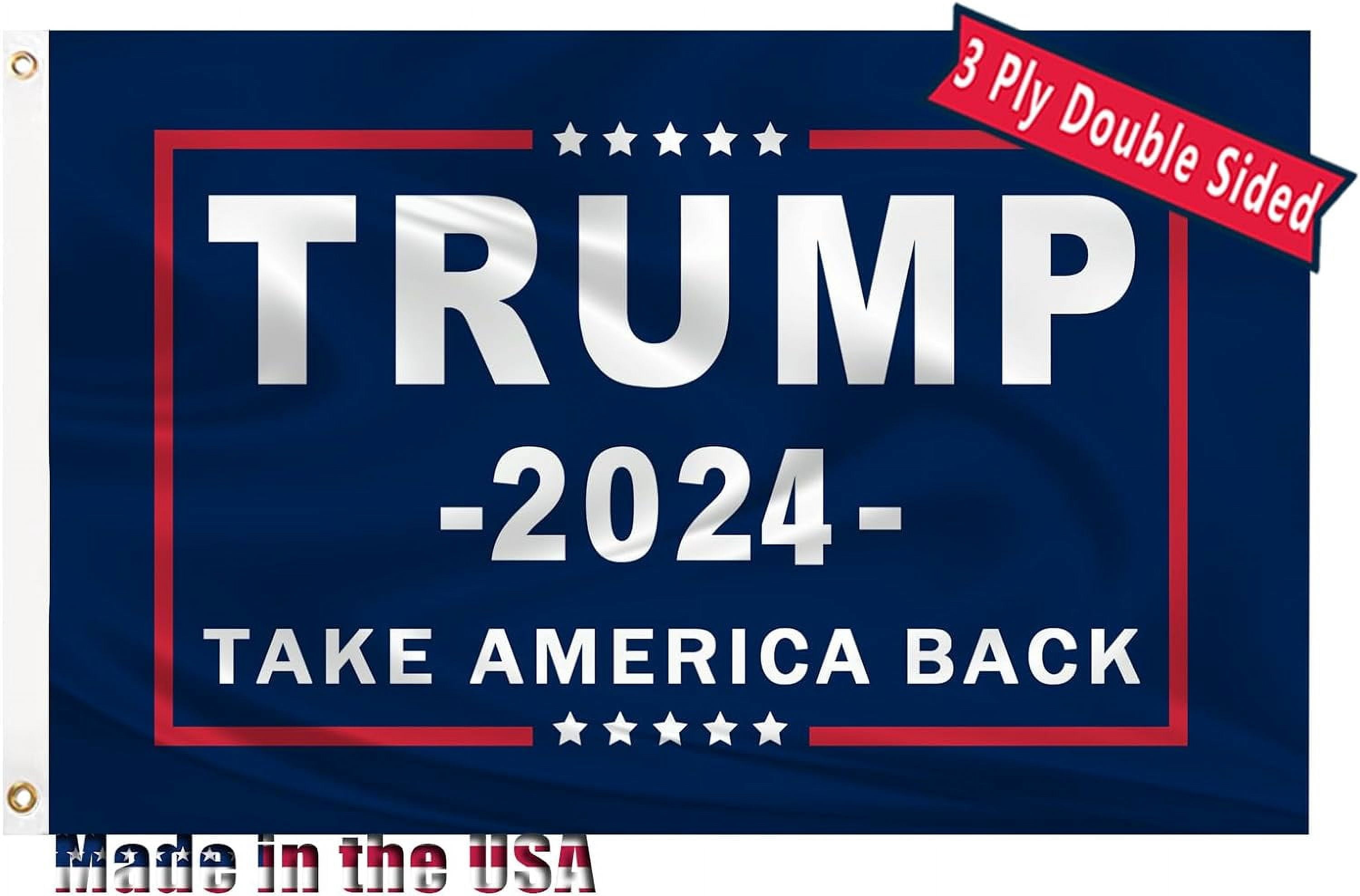 Vlemua Trump Flag 2024 Double Sided Outdoor 4x6 Ft 3 Ply 240D Polyester ...