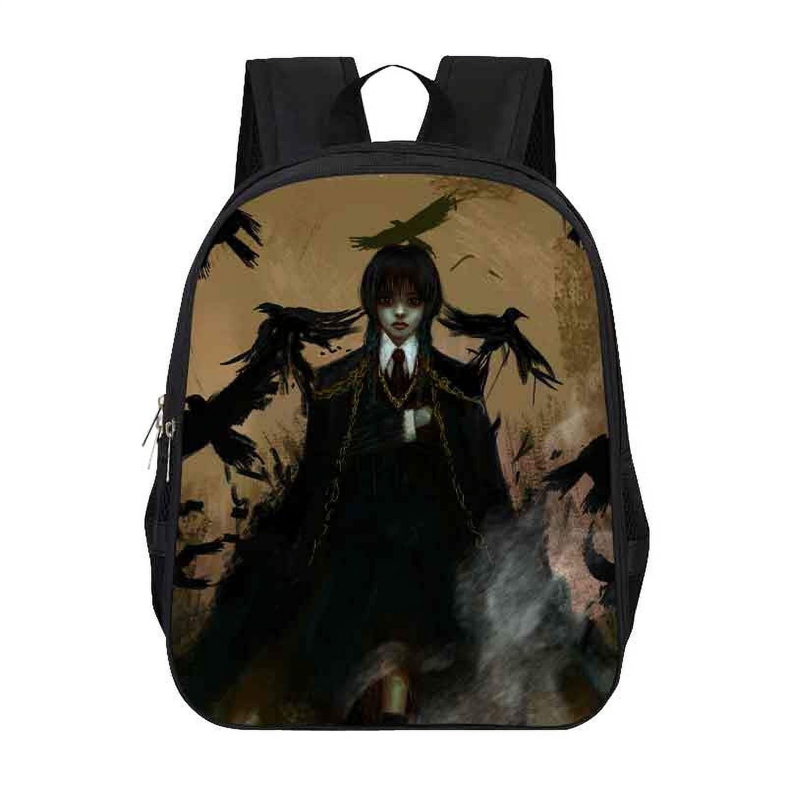 Vlemua Wednesday Backpack, Back to School Stuff, 15" Wednesday Cartoon ...