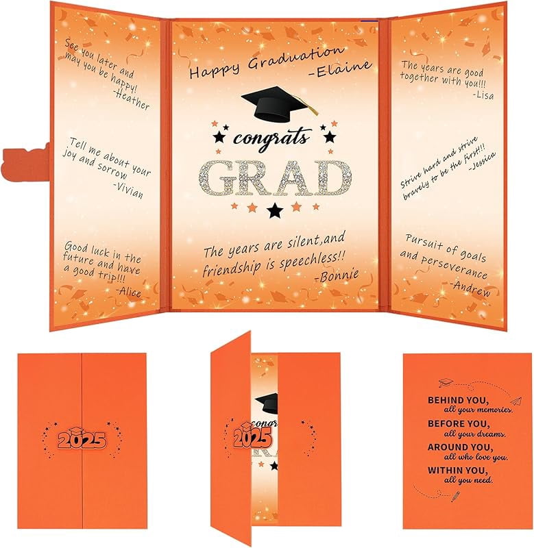 Vlipoeasn 2025 Graduation Guest Book Alternative, Black Gold Class of ...