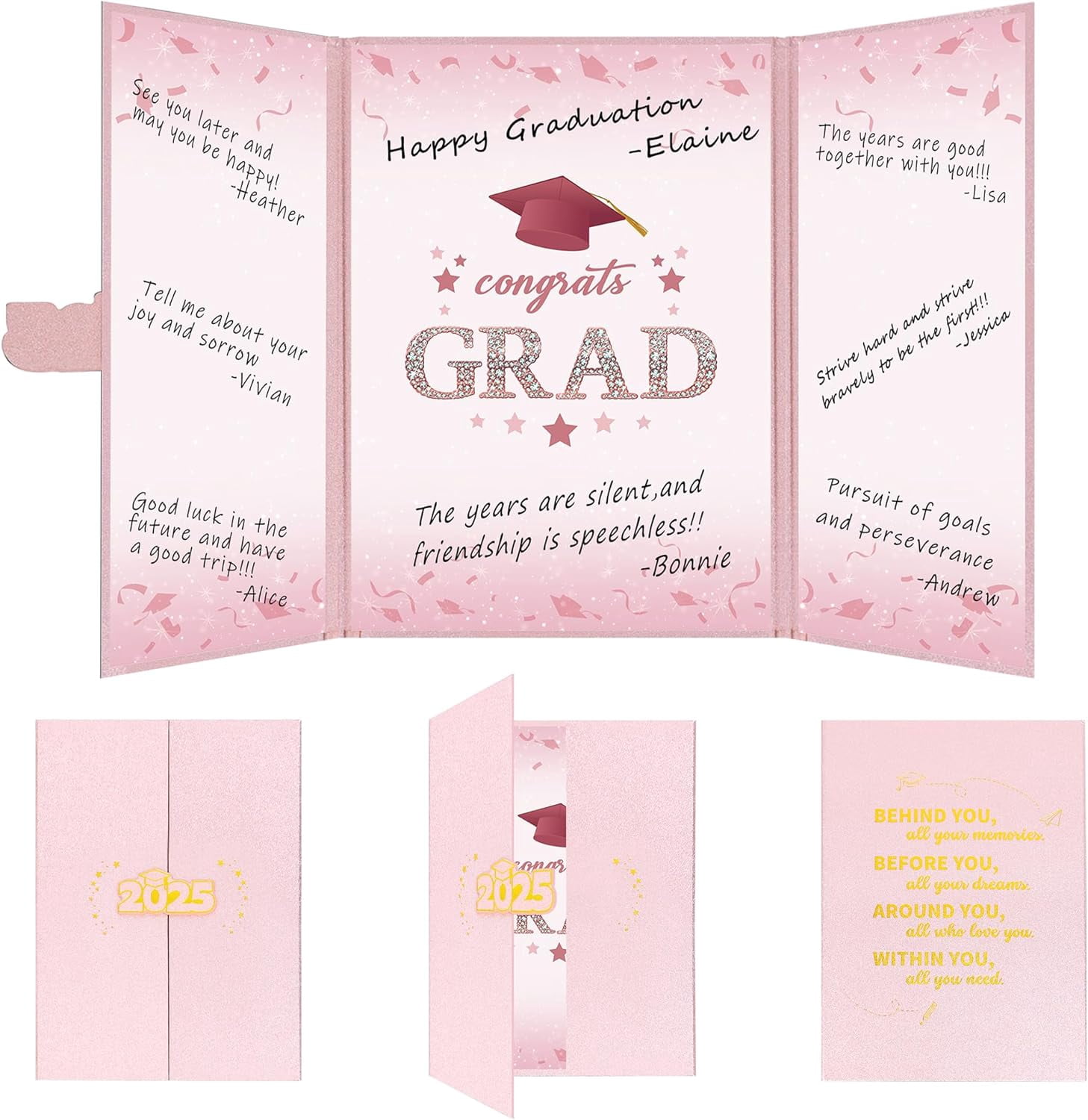 Vlipoeasn 2025 Graduation Guest Book Alternative, Rose Gold Class of ...