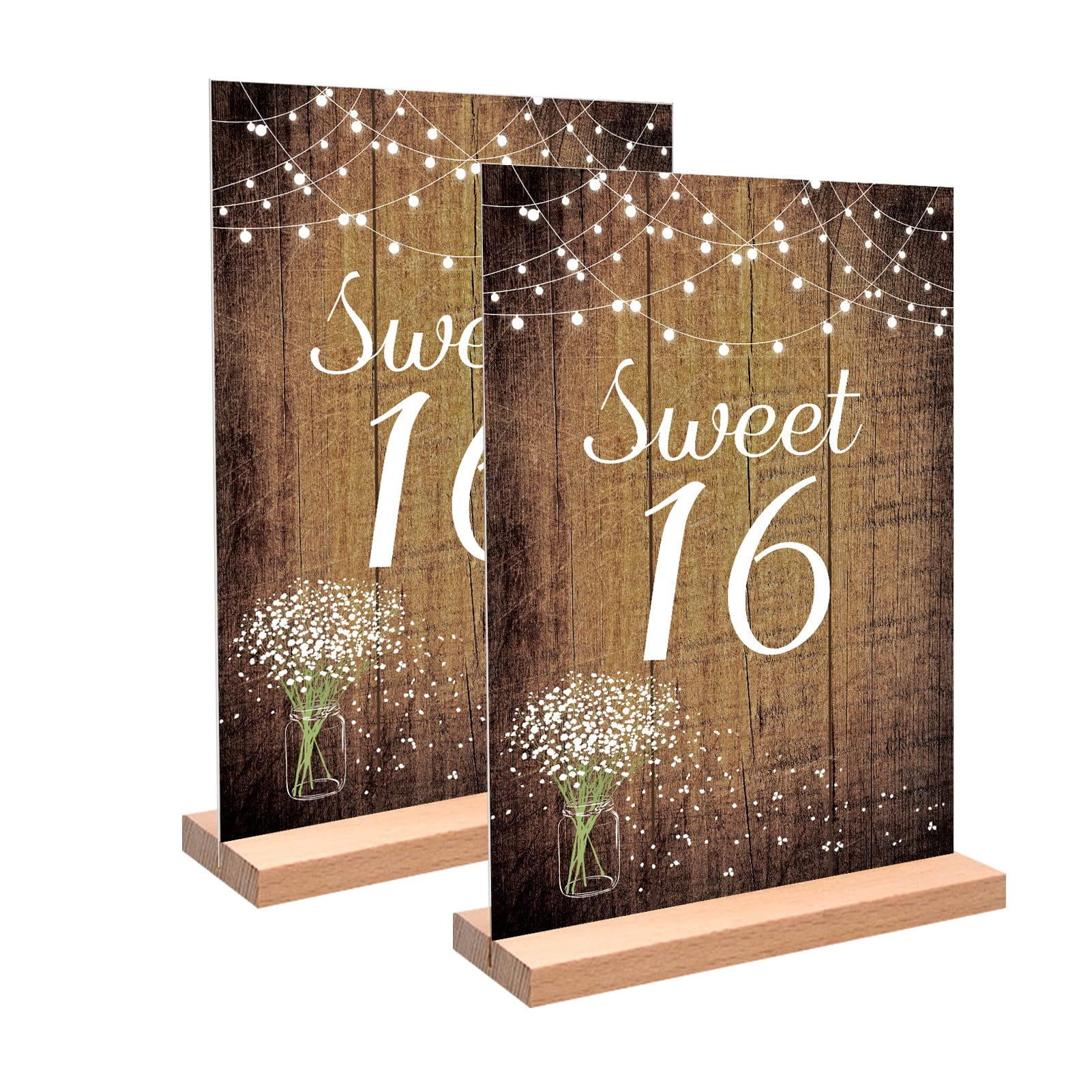 Vlipoeasn 2PC Sweet 16 Birthday Table Decorations for Girls, Vintage ...