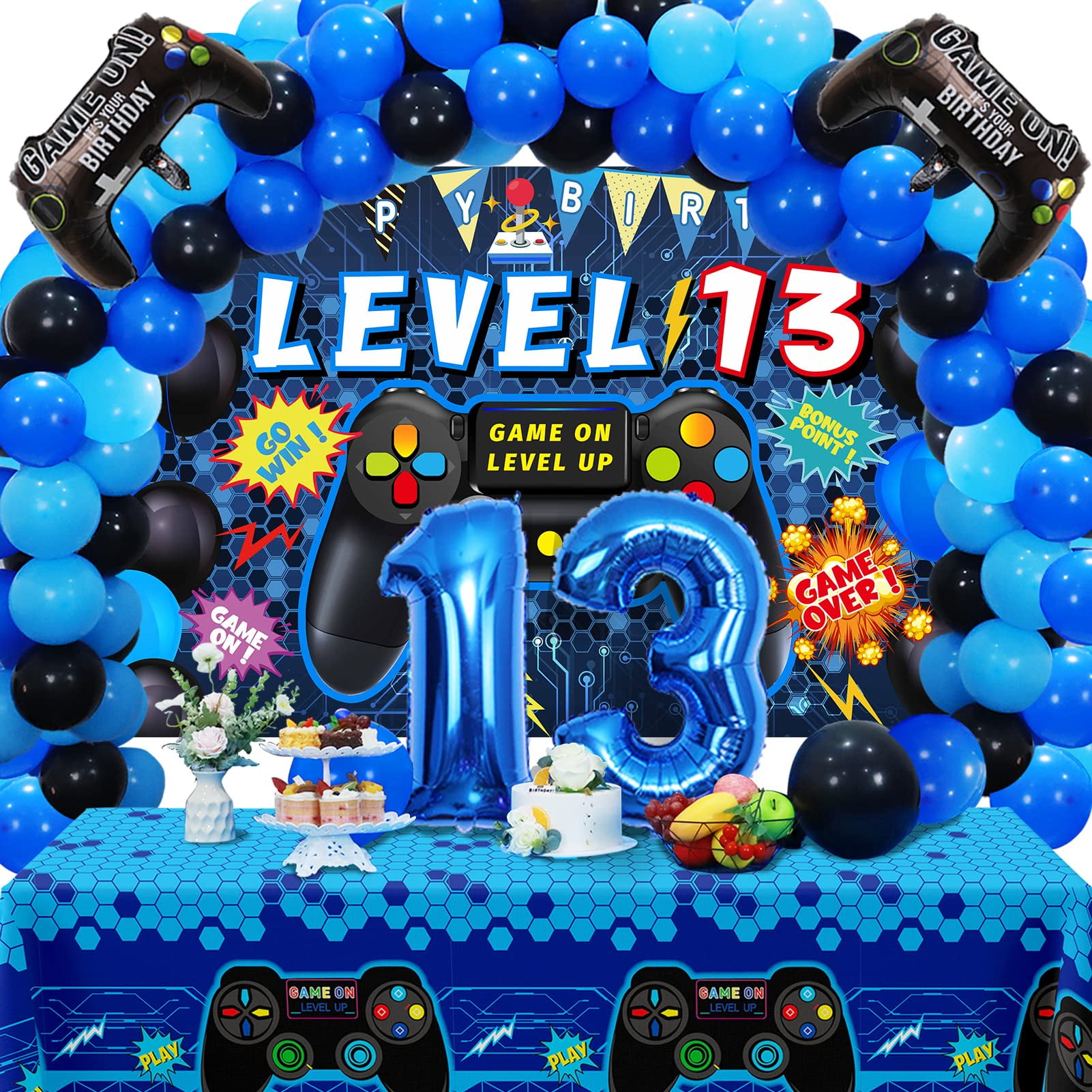 Vlipoeasn 90PCS 13th FEV6 Birthday Video Game Party Decorations Boys ...