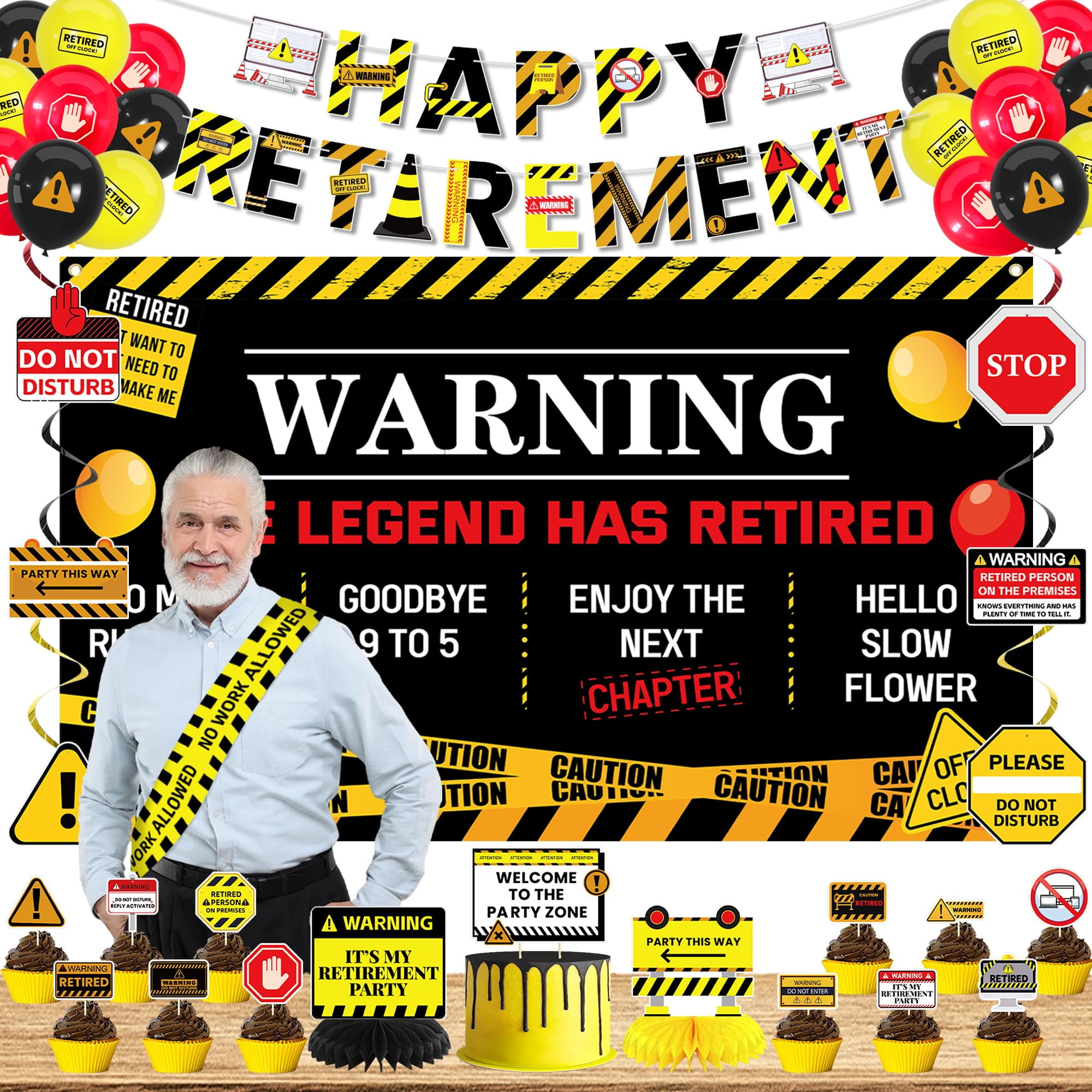 Vlipoeasn Caution Retirement Decorations for Men Women, Theme Legend ...