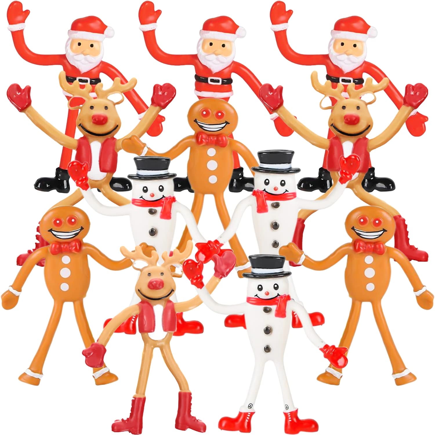 Vlish 12 Pack Christmas Bendable Fidget Toys, Mini Stocking Stuffer for ...