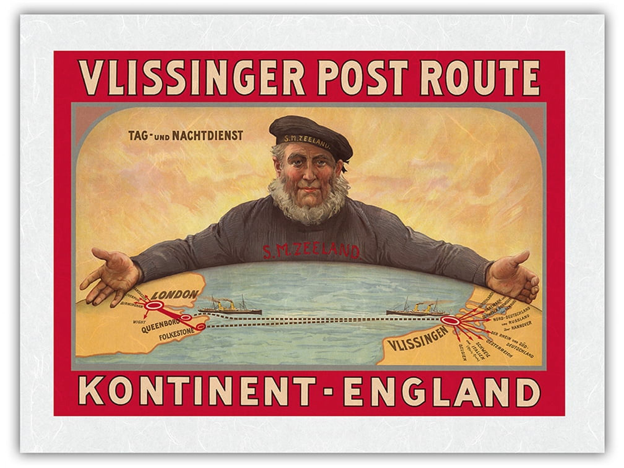 Vlissinger Netherlands Post Route to England (Kontinent) - Vintage ...