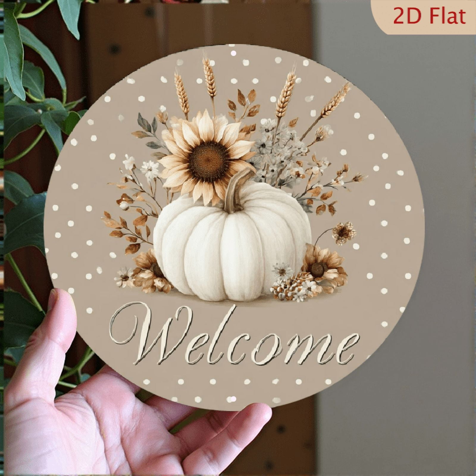 Vllo0ord 1pc Vintage Farmhouse Welcome Sign - Autumn Pumpkin Wall Decor ...