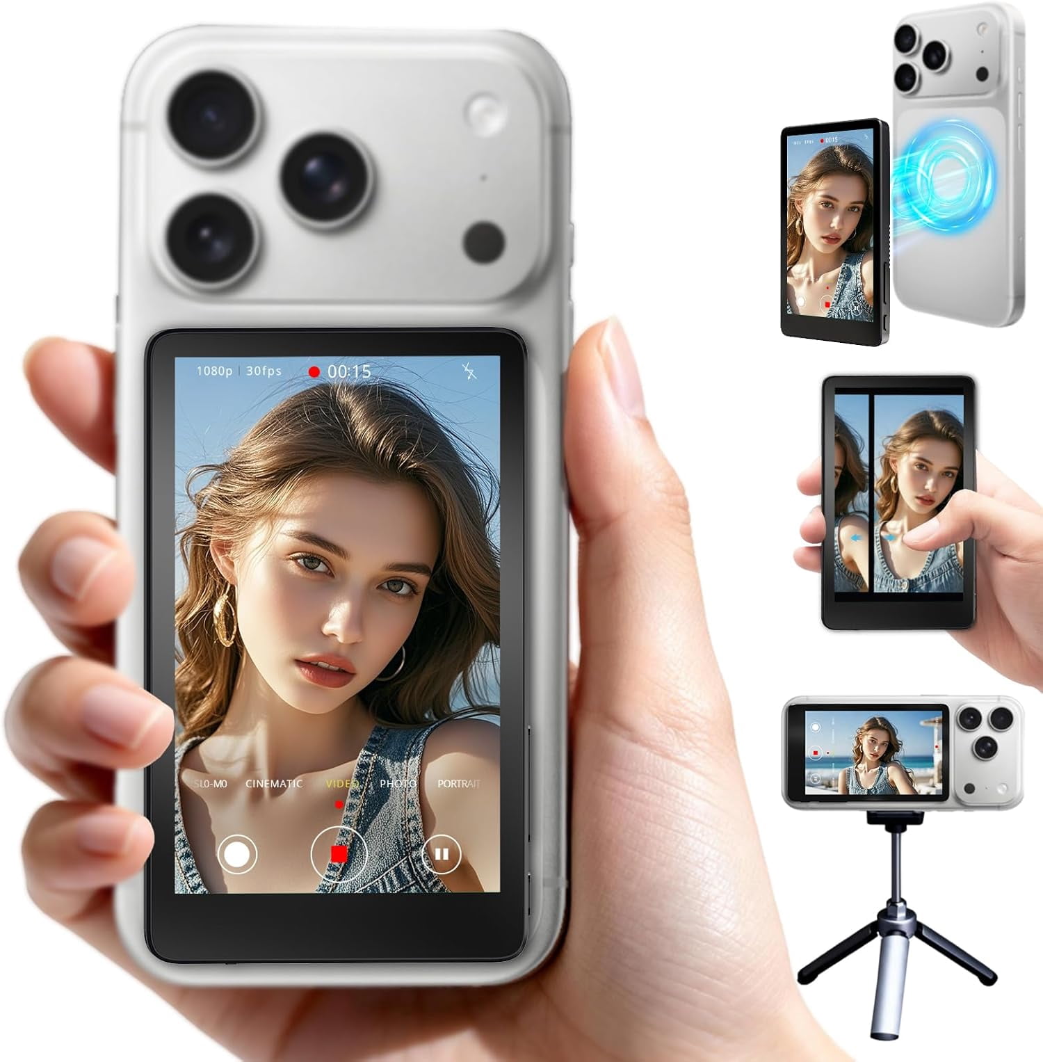 Vlog Selfie Screen for with Touch Screen, Reverse Control & Speaker, 4K ...