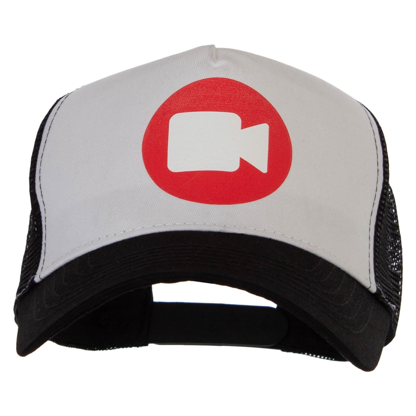Vlogger Button Heat Transfer PET Spun Mesh Cap - White Black OSFM ...