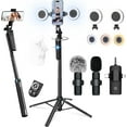 Vlogging Kit for iPhone/Android, 63”Auto Face Tracking Tripod for ...