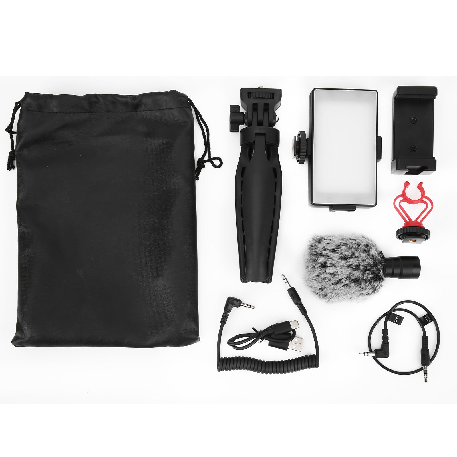 Vlogging Live Broadcast Video Rig Studio LED Light Microphone with ...