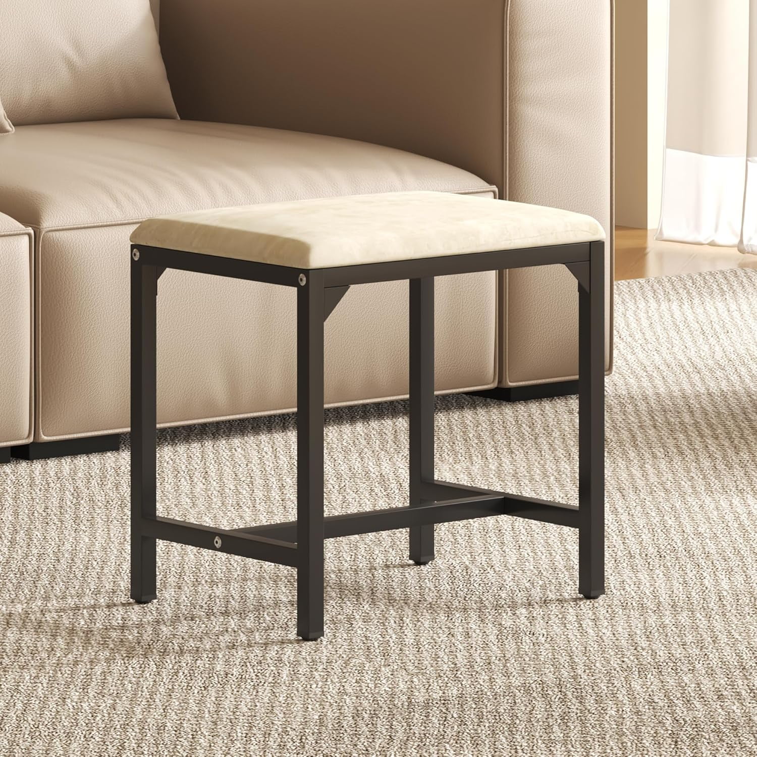 Vlsrka Vanity Stool, Black Vanity Stools for Makeup Vanity Desk Vanity ...
