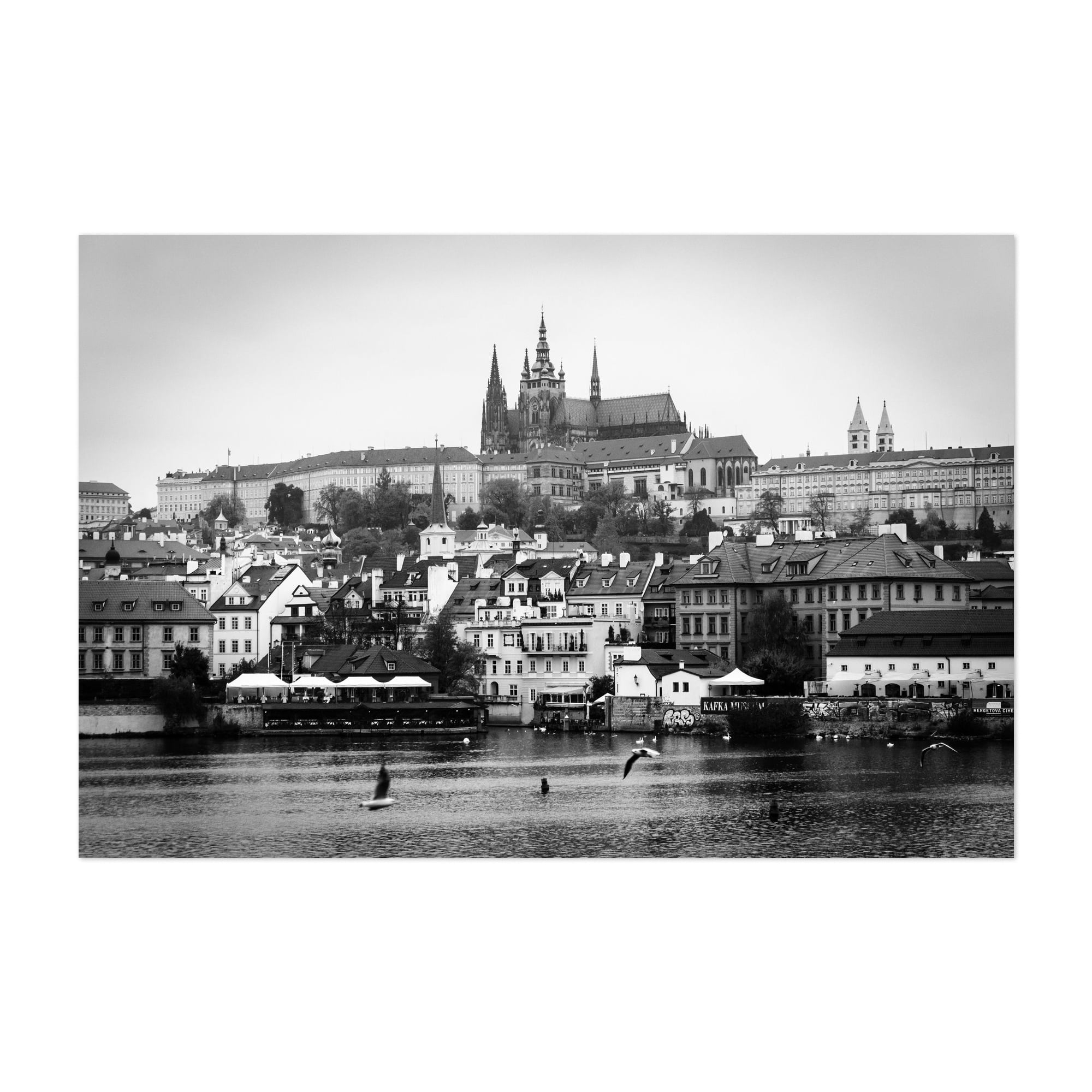 The Vltava B&W - Prague Czechia Photography Black and White Cityscape ...